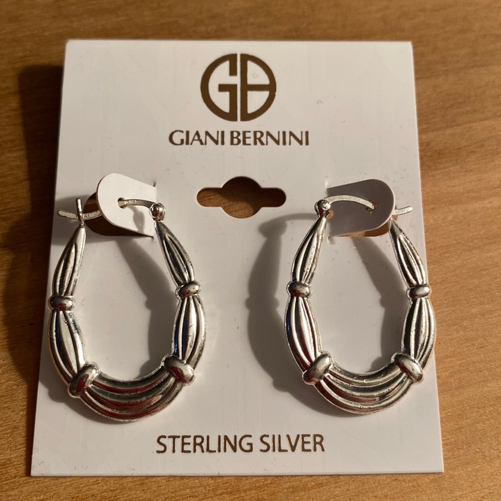 New Giant Bernini Sterling Silver Hoop Style With Loc… - Gem